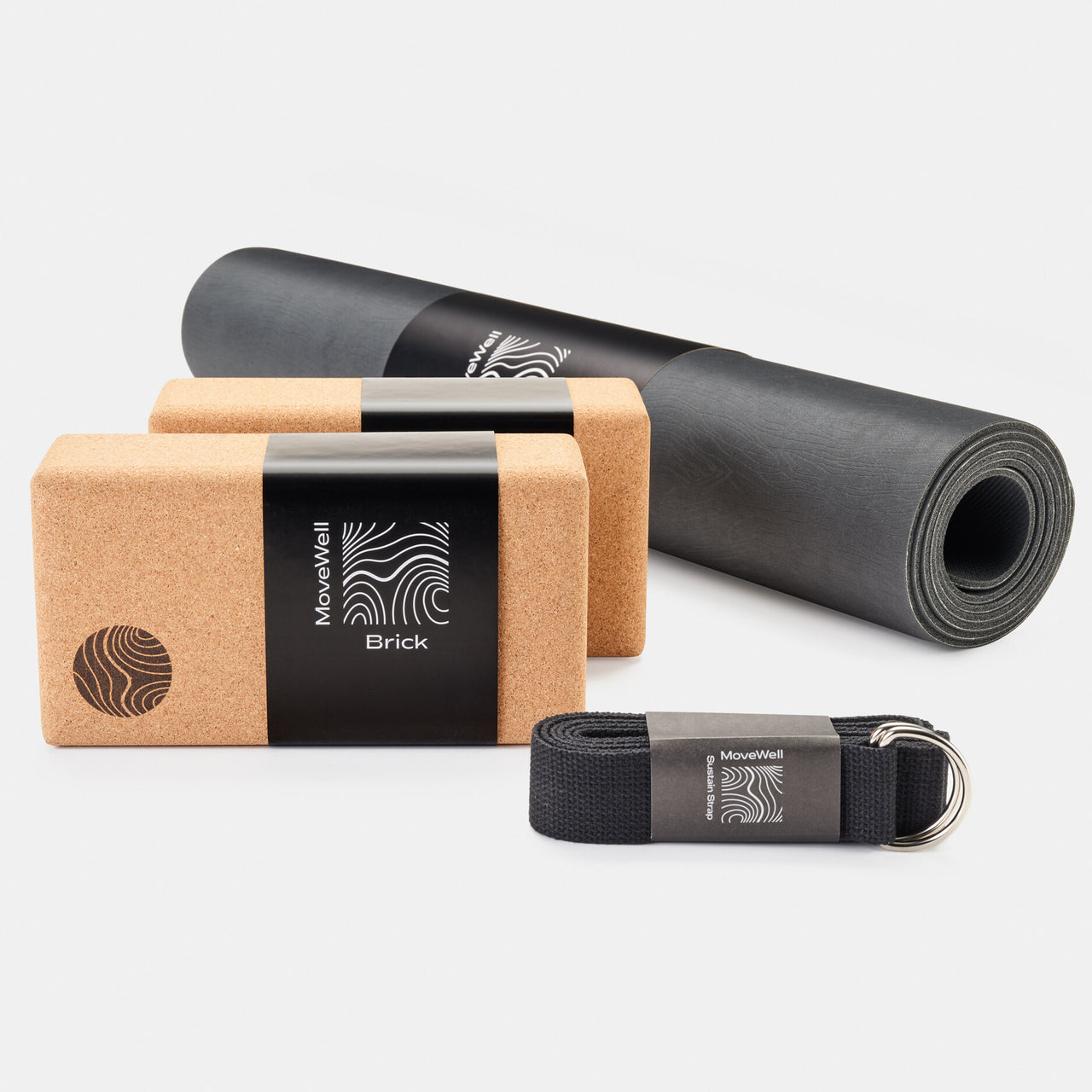 Yoga Essentials Bundle - Movement Mat, 2x Bricks, Sustain Strap – MoveWell